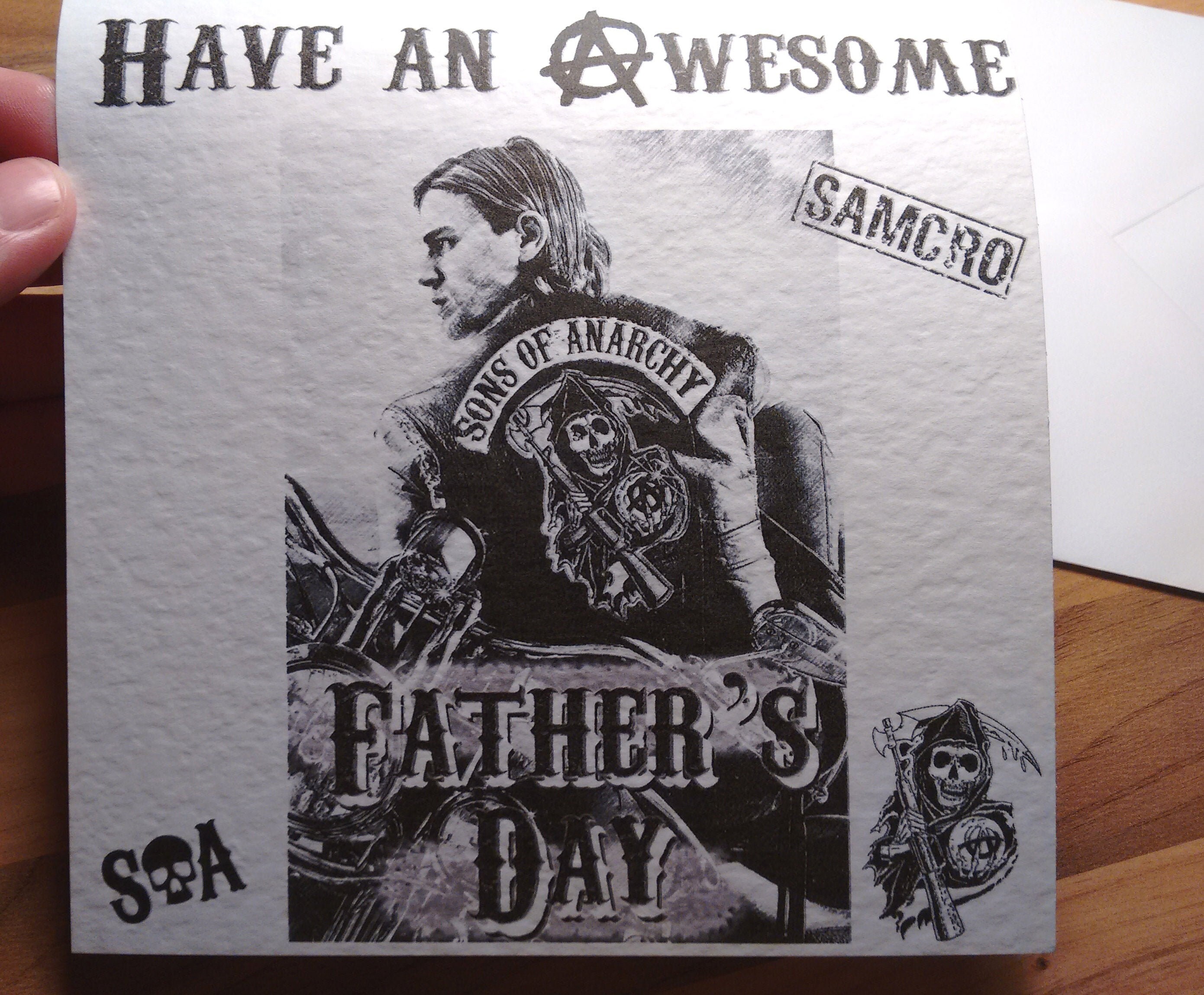 Jaxx Sons of Anarchy Father's Day Card Dad Grandad | Etsy