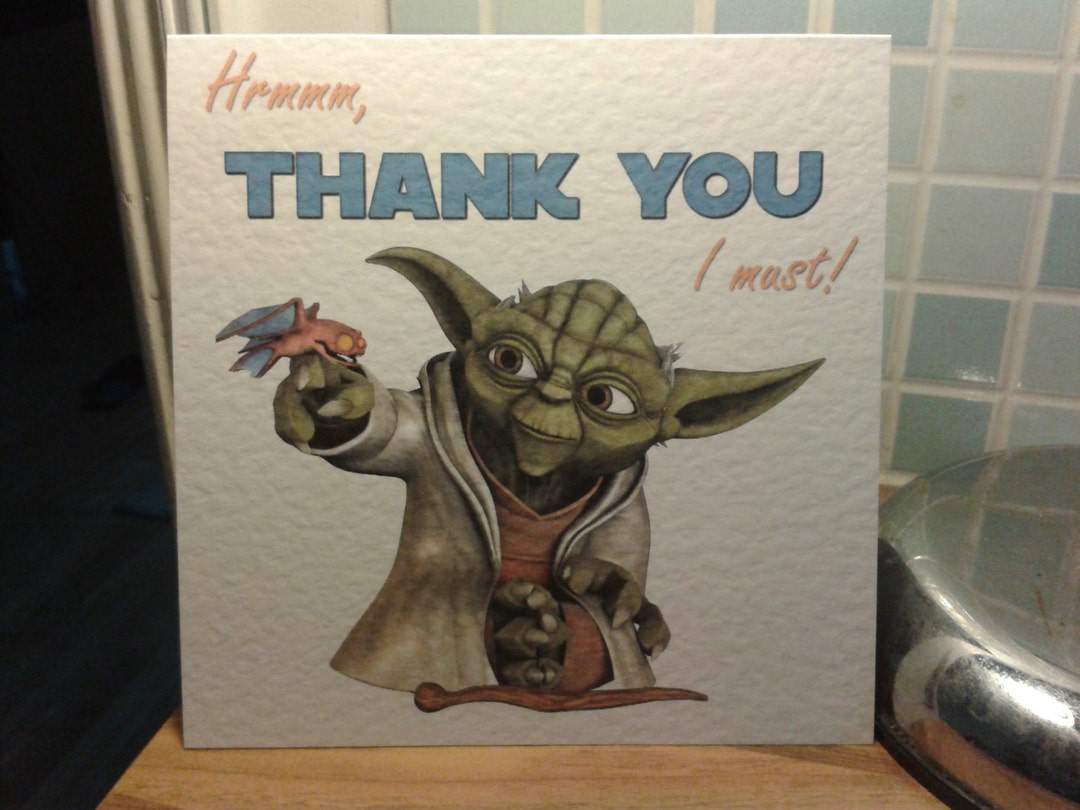 Handmade Star Wars Thank You Card - Yoda (vers. 2) - Can Be ...