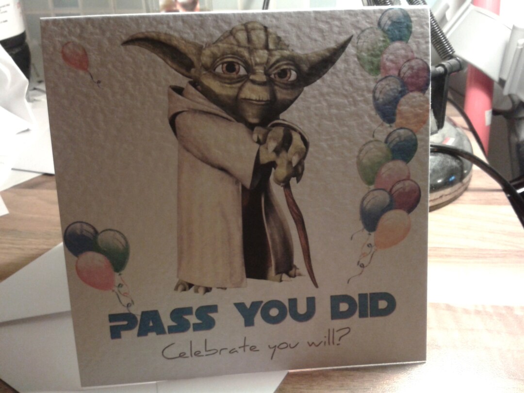 Handmade Star Wars Yoda Congratulations Exams Driving Test Passed Card ...