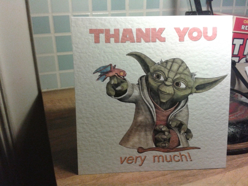 Handmade Star Wars Thank You card Yoda Vers 1 Can | Etsy