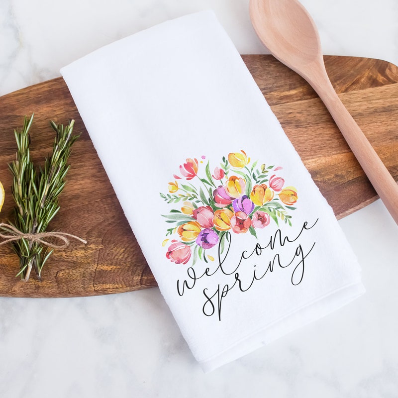 Spring Tea Towel - Etsy