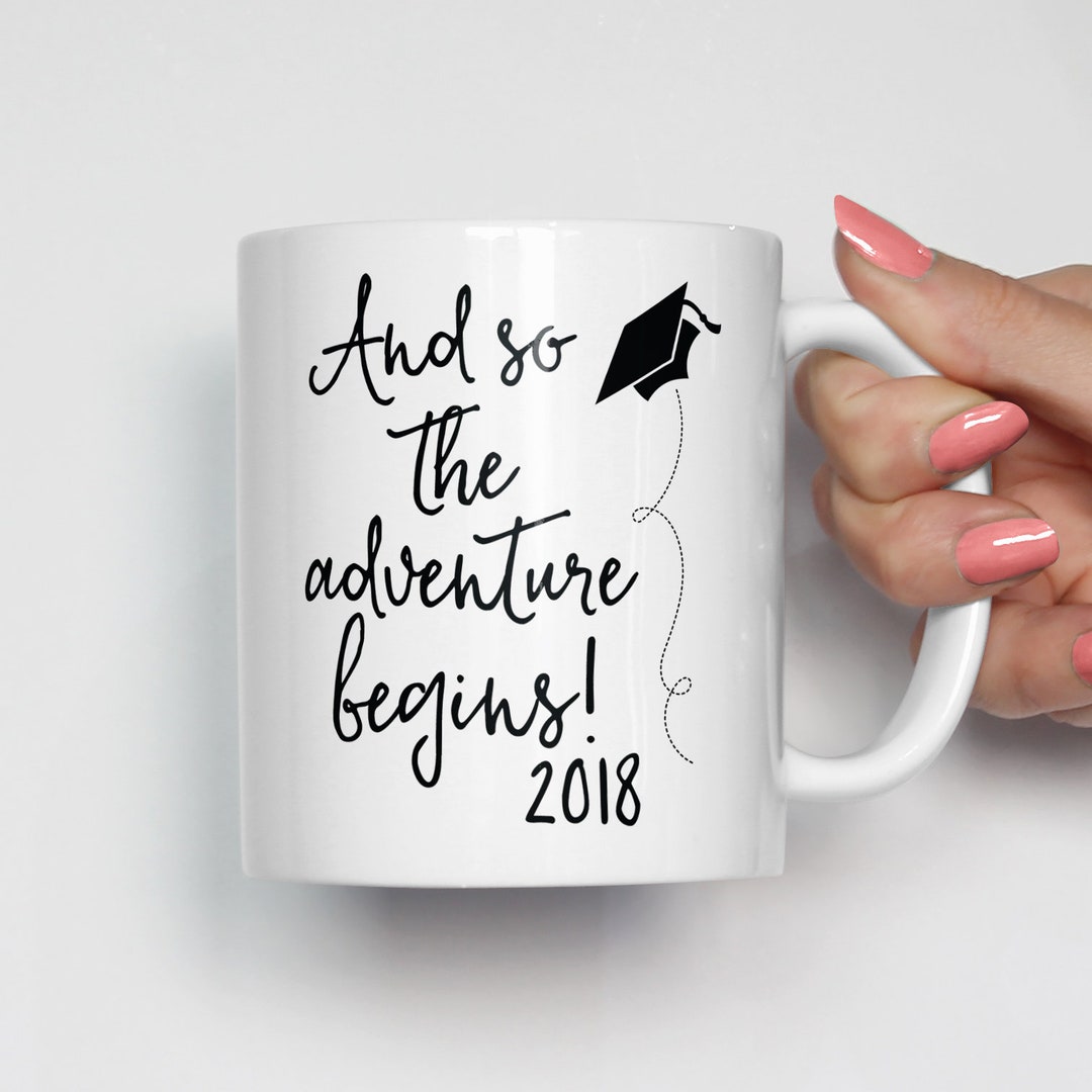 Graduation Mug, Graduation Gift, the Adventure Begins Coffee Mug ...