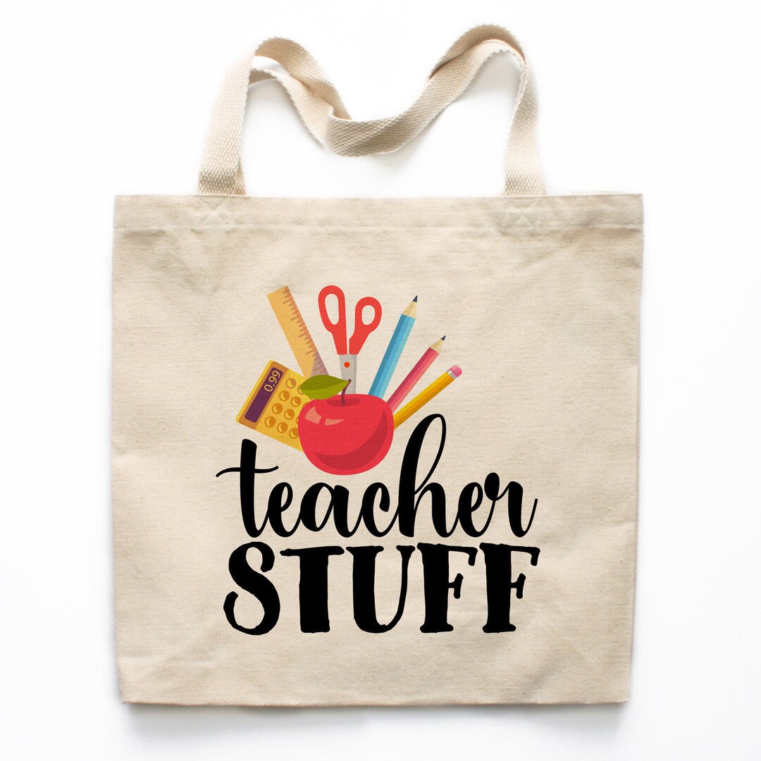 Teacher Stuff Tote, Teacher Gifts Personalized, Teacher Tote Bag ...