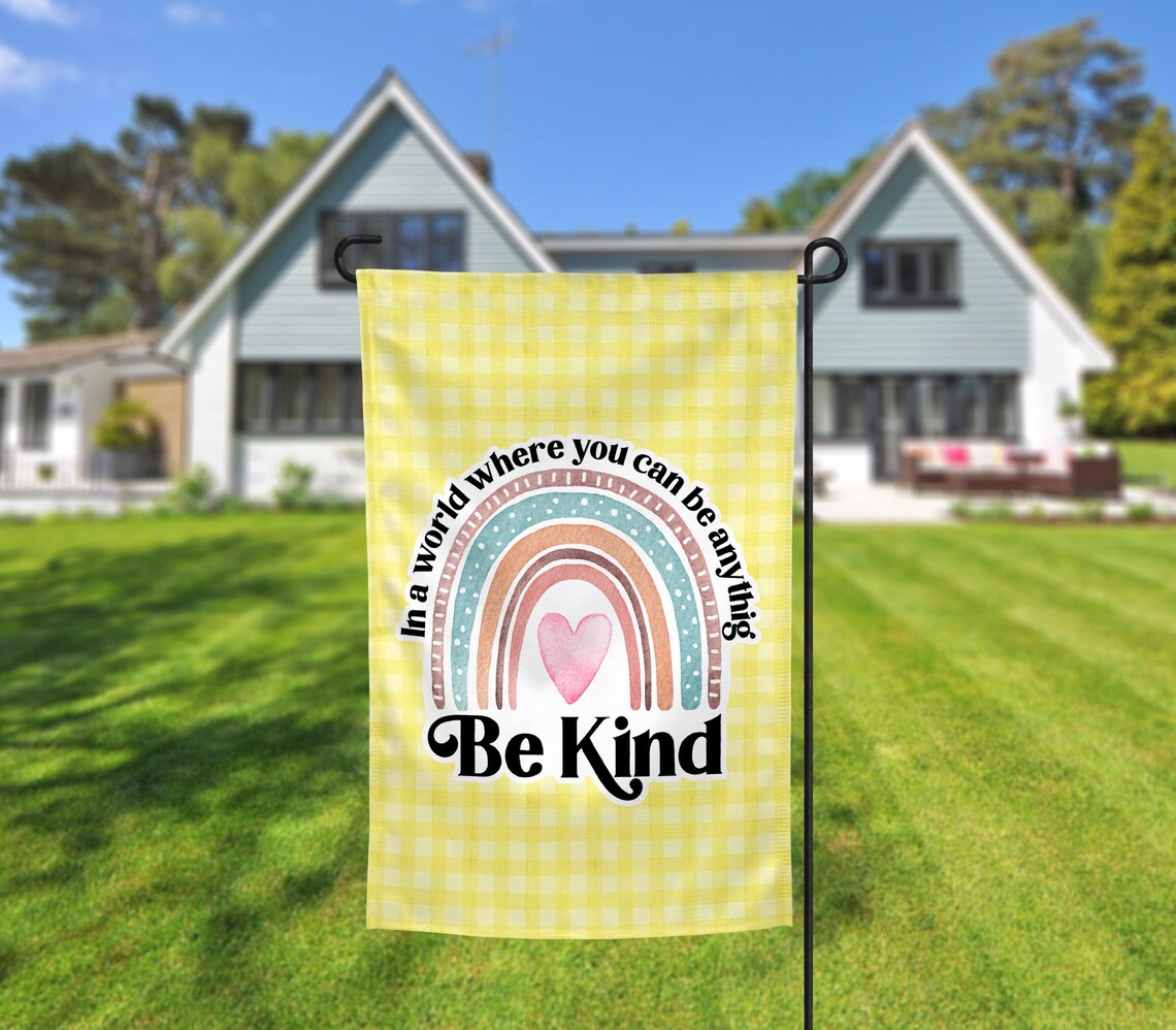 Be Kind Garden Flag Watercolor Rainbow Flag Show Kindness | Etsy