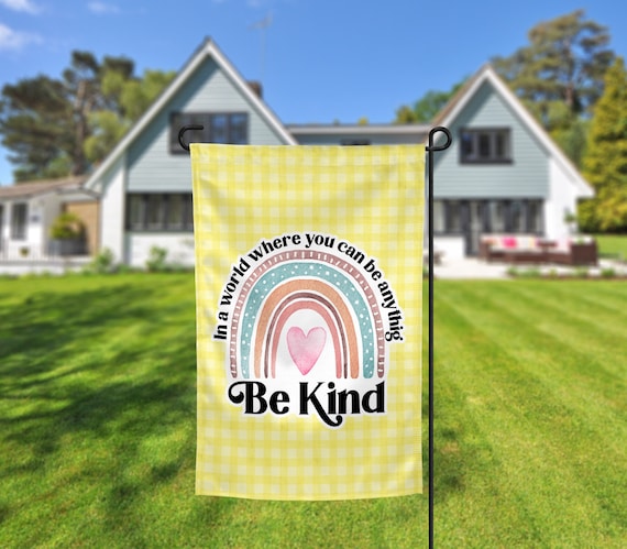 Be Kind Garden Flag Watercolor Rainbow Flag Show Kindness | Etsy