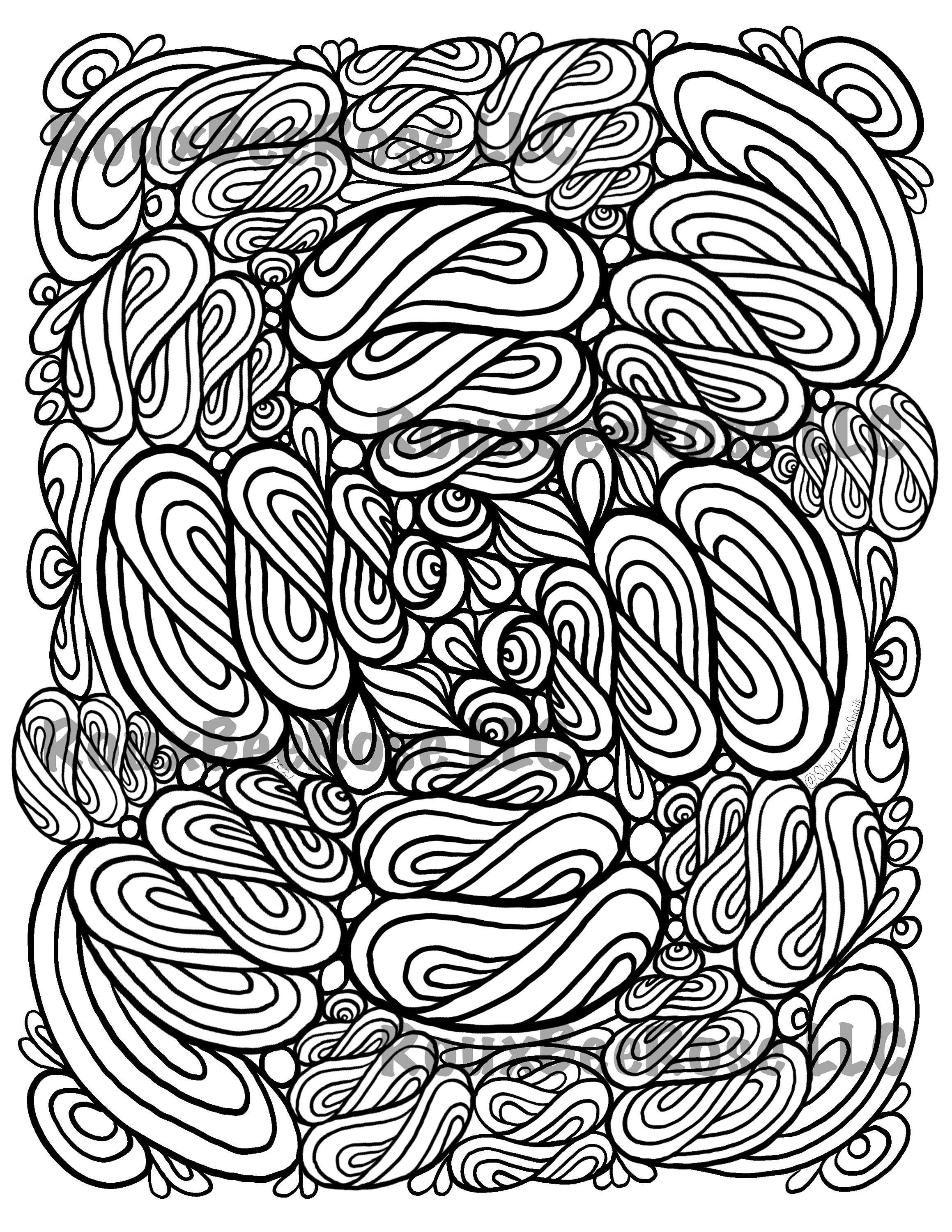 Calming Tangles Alpha Coloring Sheet - Etsy