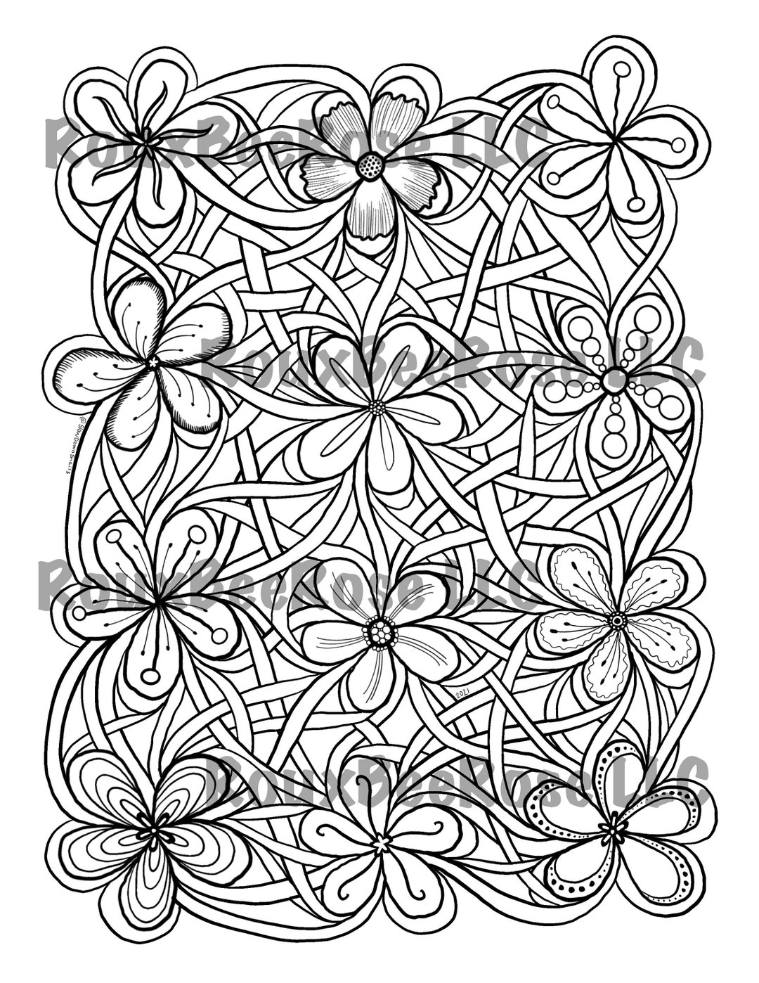 Flowers Collage Charlie Coloring Sheet - Etsy