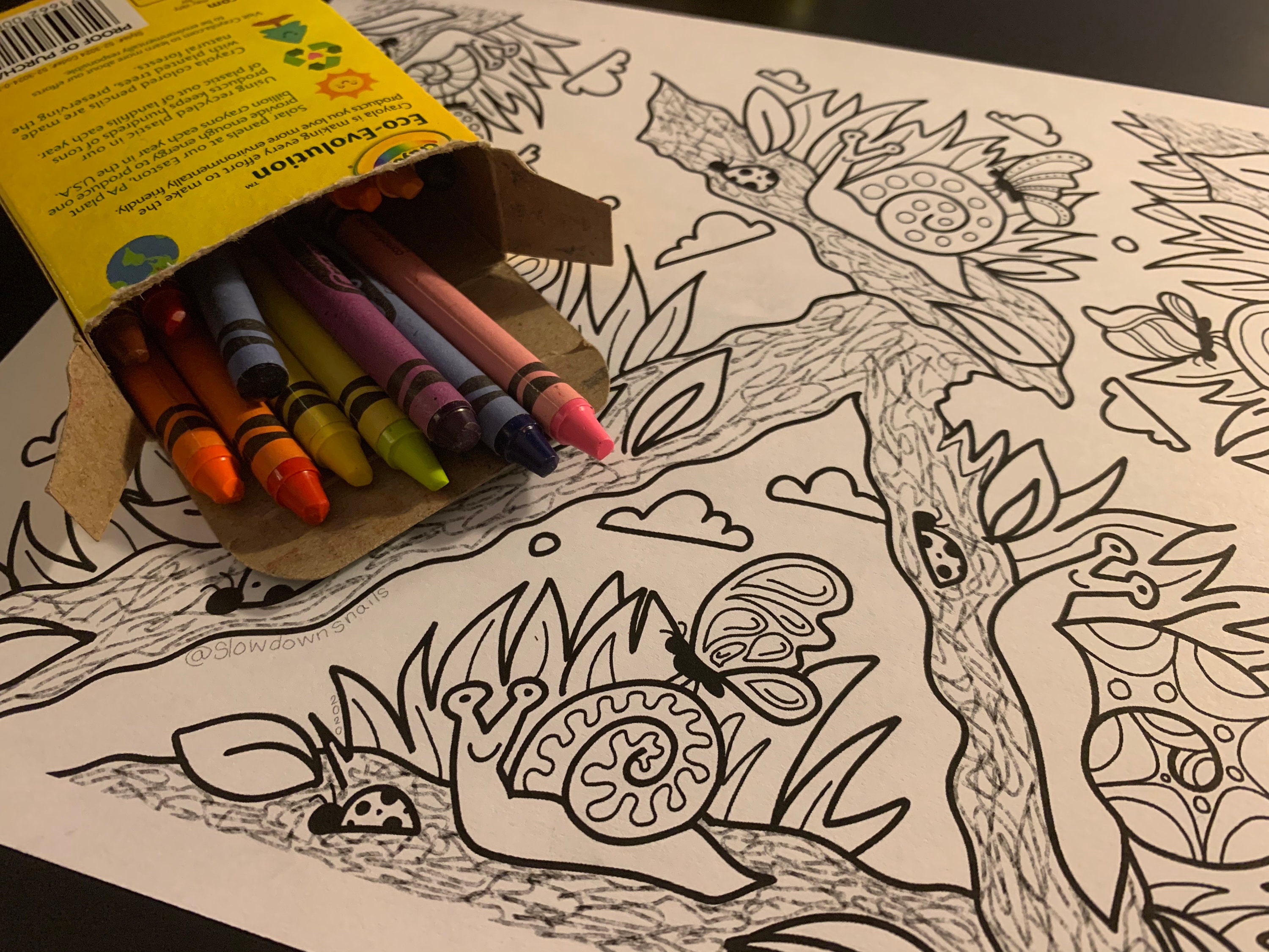 Slow Down Snails TEXTURE Coloring Sheet - Etsy
