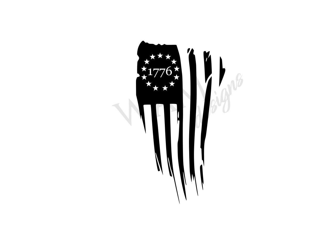Distressed 1776 Flag SVG PNG & White PNG | Etsy