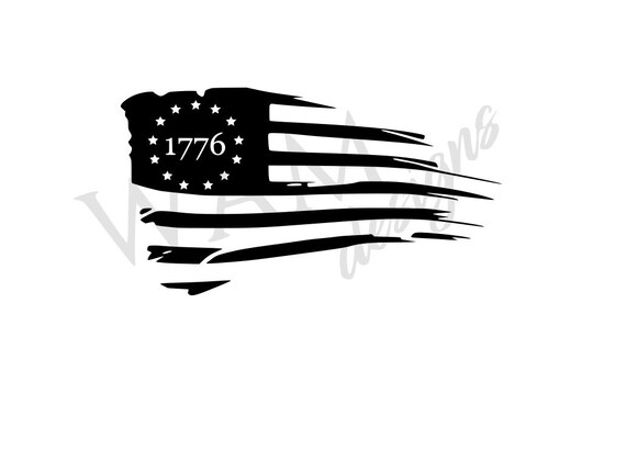 Distressed 1776 Flag SVG DXF & PNG | Etsy