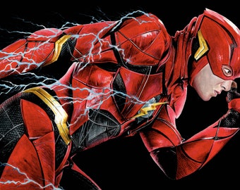 The flash dc superhero art print | Etsy