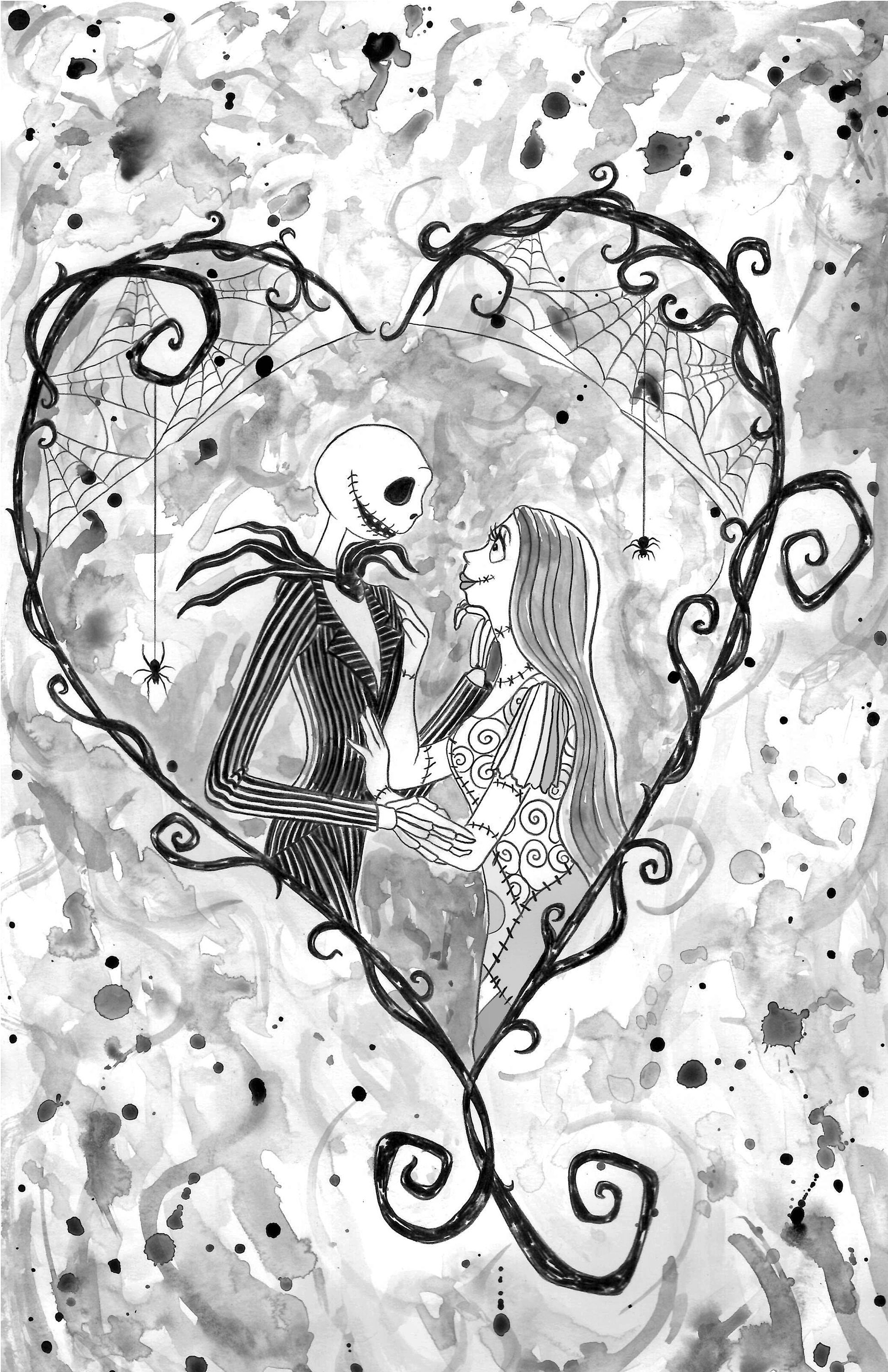 Jack and Sally Heart - Etsy