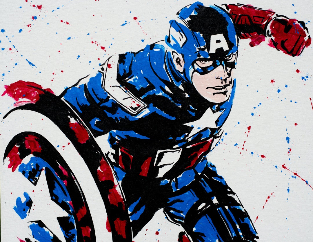 Captain America Marvel Super Hero Avenger Art - Etsy