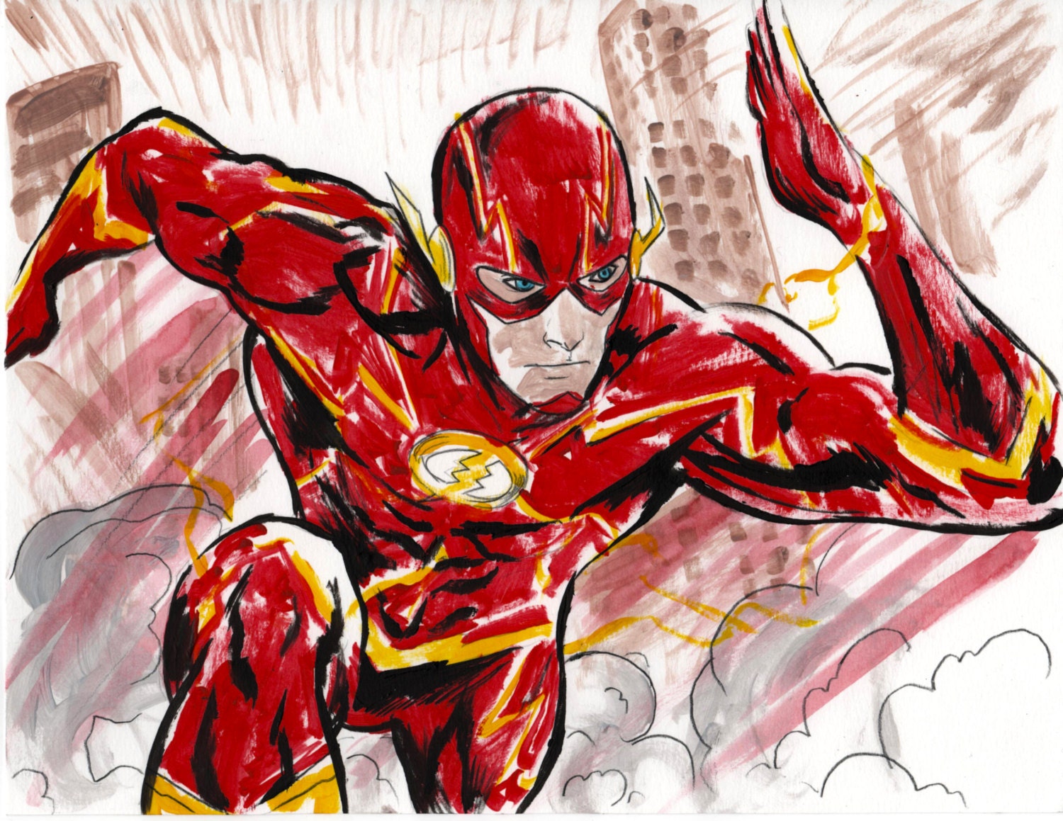 The Flash Dc Superhero Art Print - Etsy