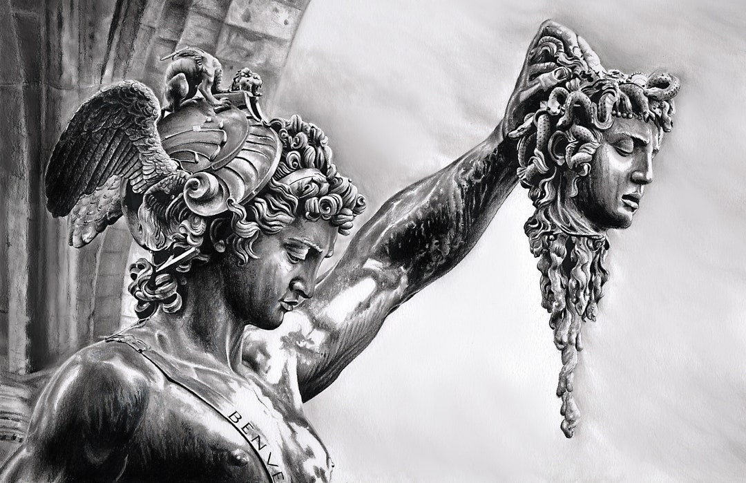 Perseus Statue Holding Medusa's Head - Etsy