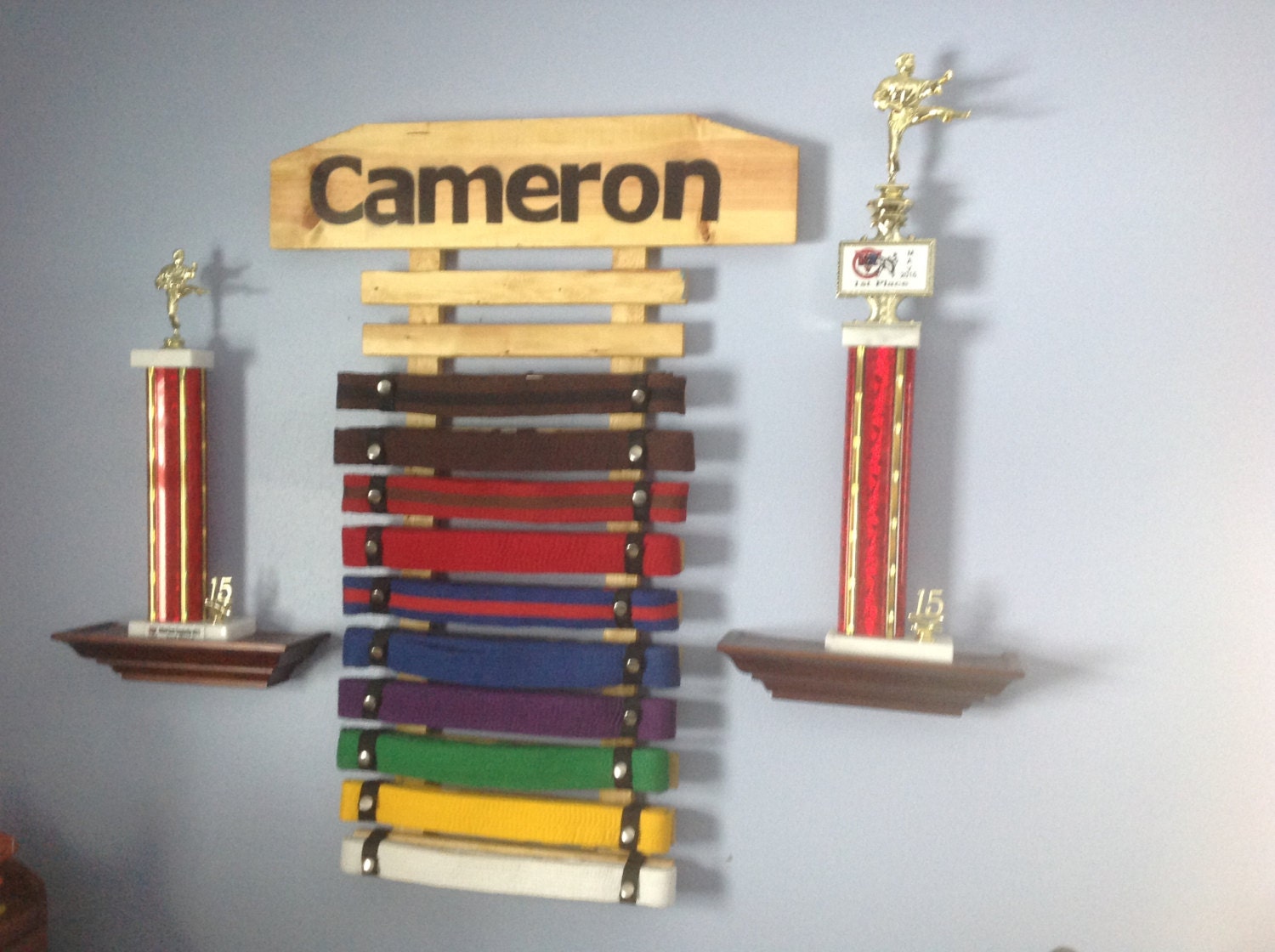 Karate Belt Display Rack Martial Arts Display Rack Holder Holds 12 ...