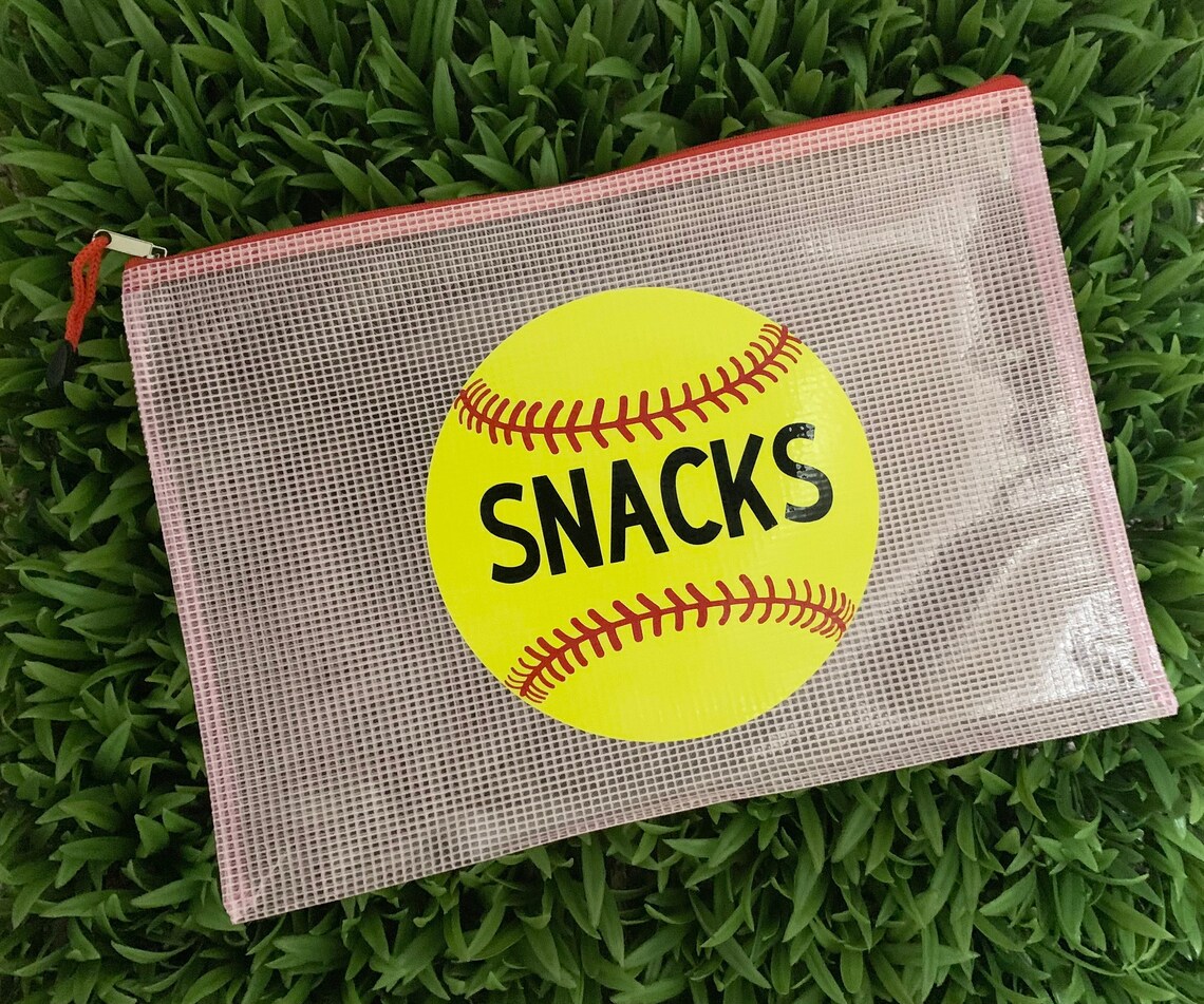 Baseball Snack Bag Custom Water Resistant Zipper Bag Pouch - Etsy