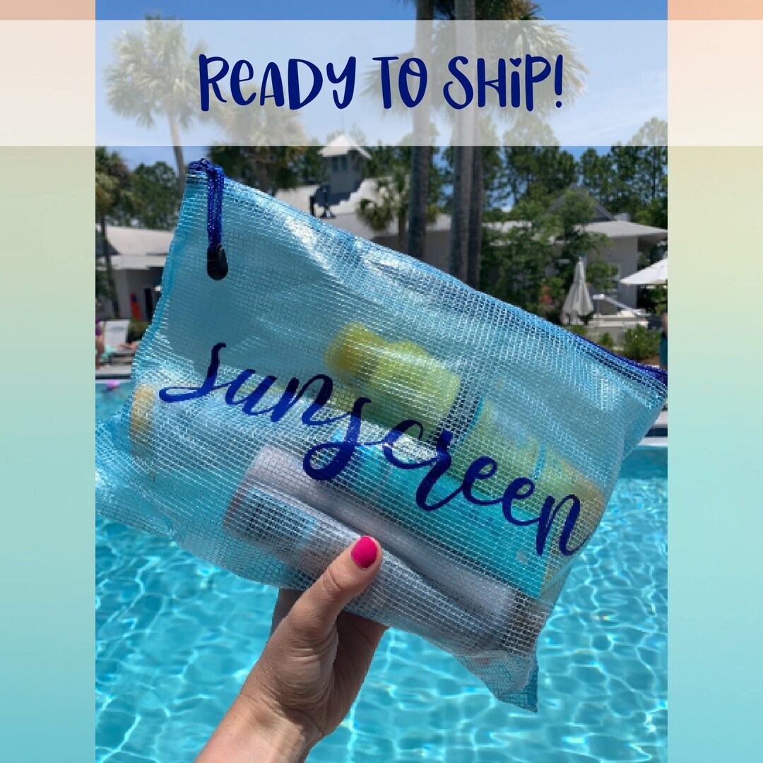 Sunscreen Storage Bag | Ready to Ship Water Resistant Zipper Bag Pouch ...