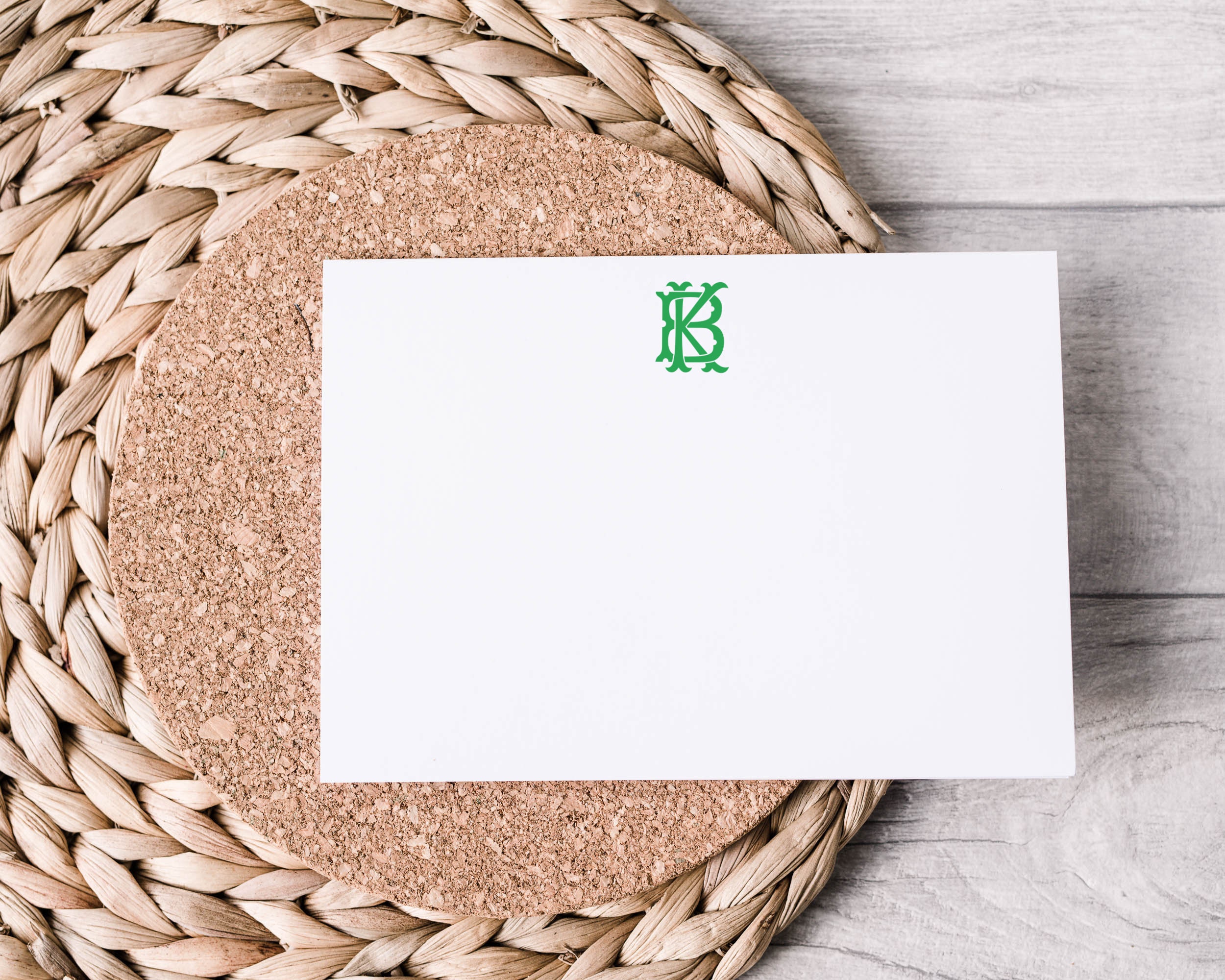 2 Letter Interlocking Monogram Personalized Stationery - Etsy