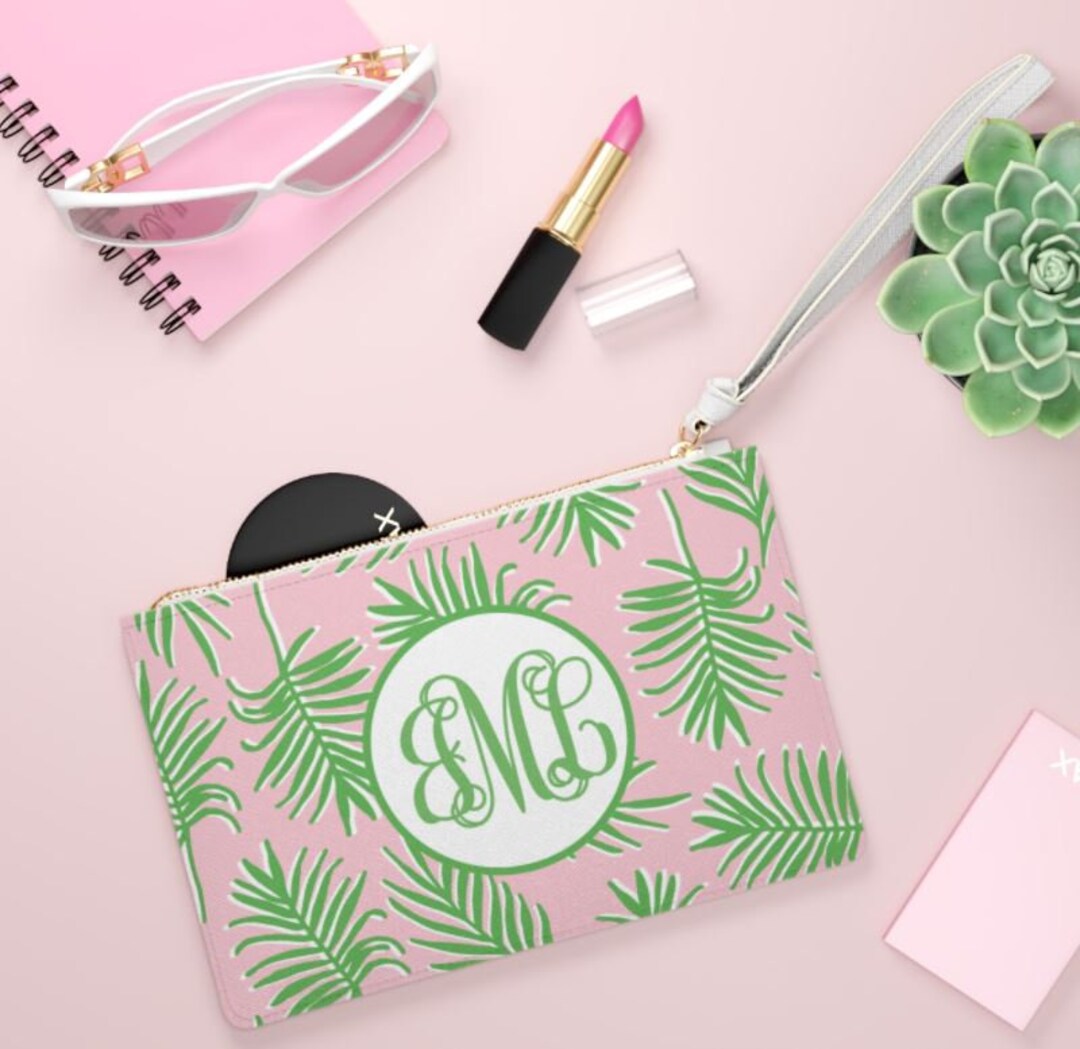 Personalized Tropical Print Monogram Clutch Bag Purse Custom - Etsy
