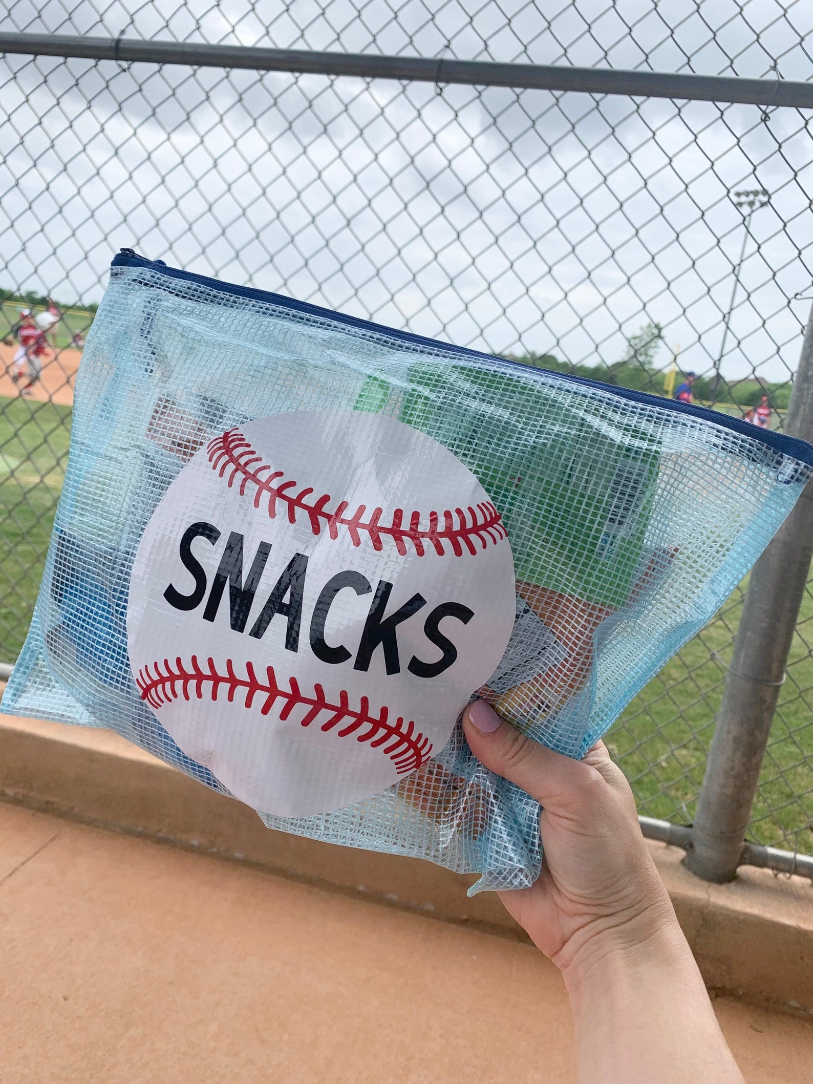 Baseball Snack Bag Custom Water Resistant Zipper Bag Pouch - Etsy