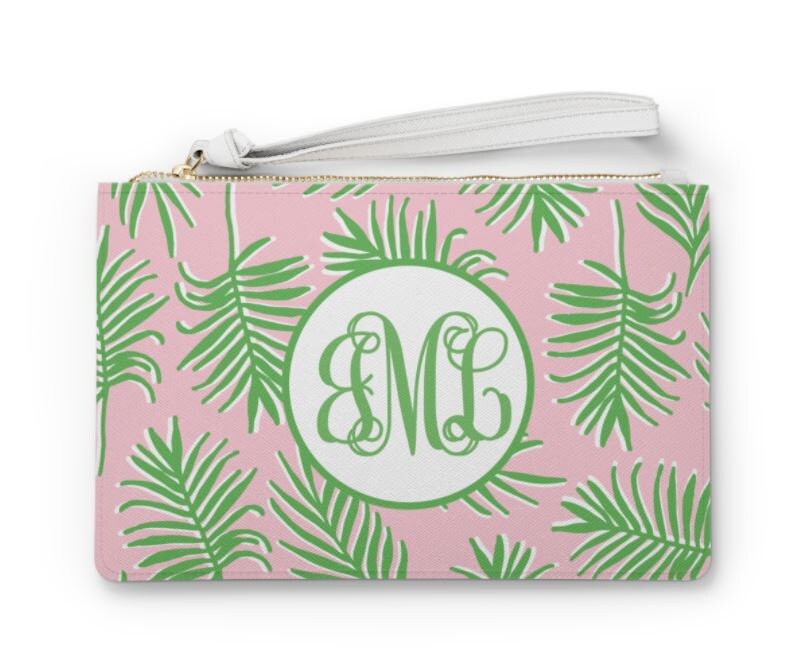 Personalized Tropical Print Monogram Clutch Bag Purse Custom - Etsy
