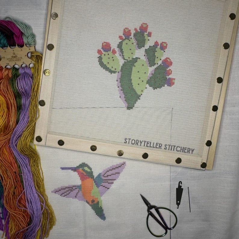 Hummingbird Needlepoint Kit: Beginner Embroidery With Merino Yarn - Etsy