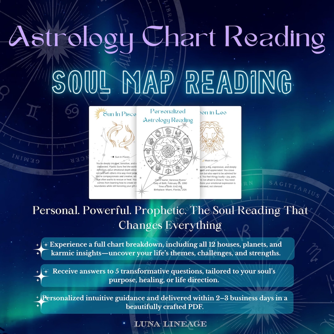 In Depth Astrology Birth Chart Reading | Soul Map | Full Personalized ...