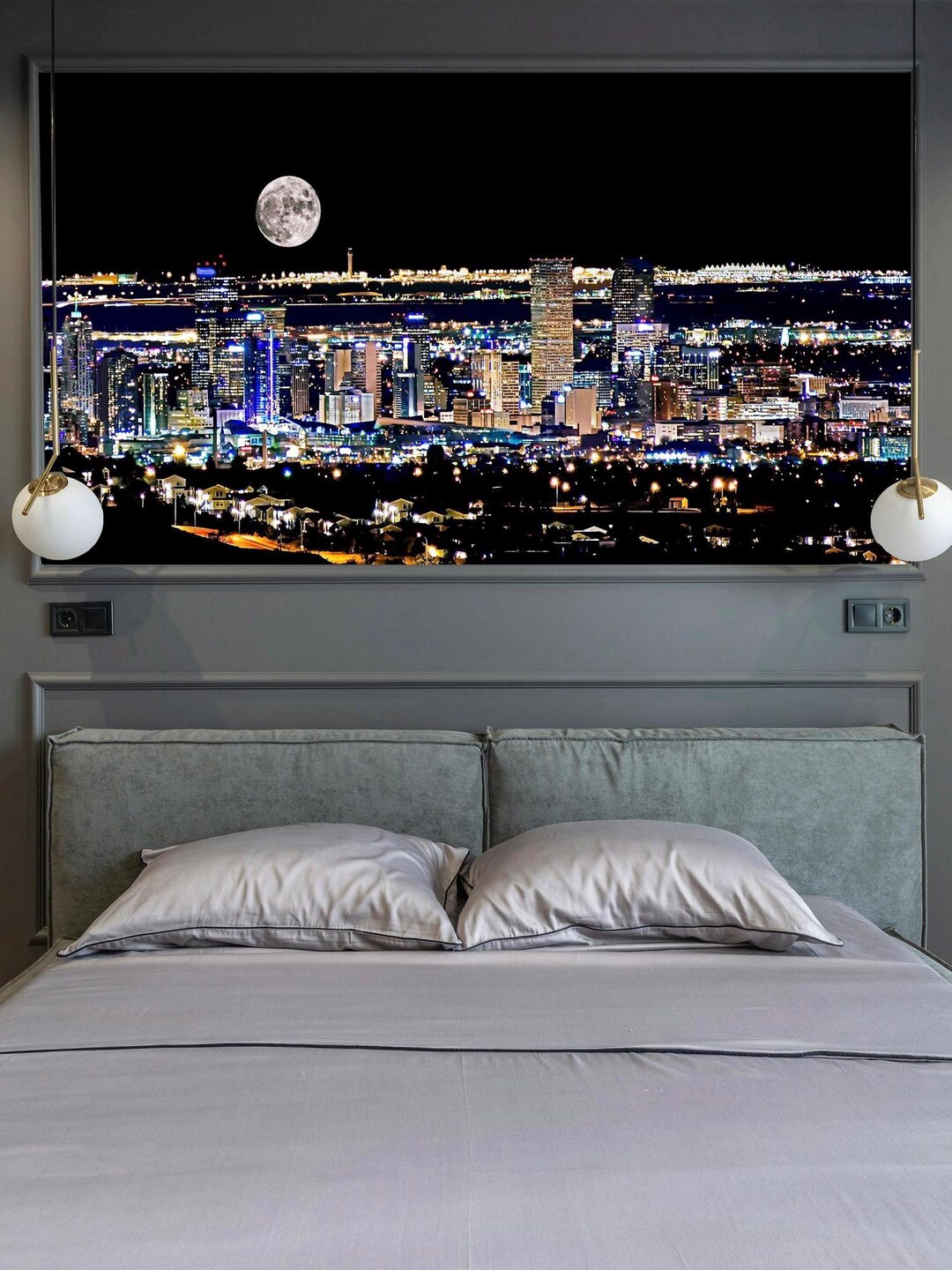 Denver Skyline Print: Red Rocks Amphitheater Panorama (digital Download ...