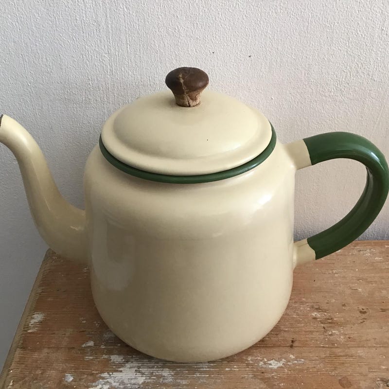 Green Enamel Teapot - Etsy