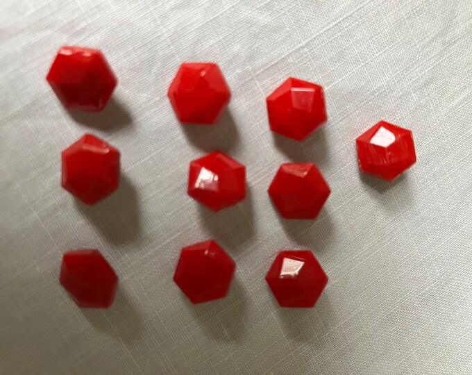 Vintage Red Faceted Buttons / Art Deco - Etsy