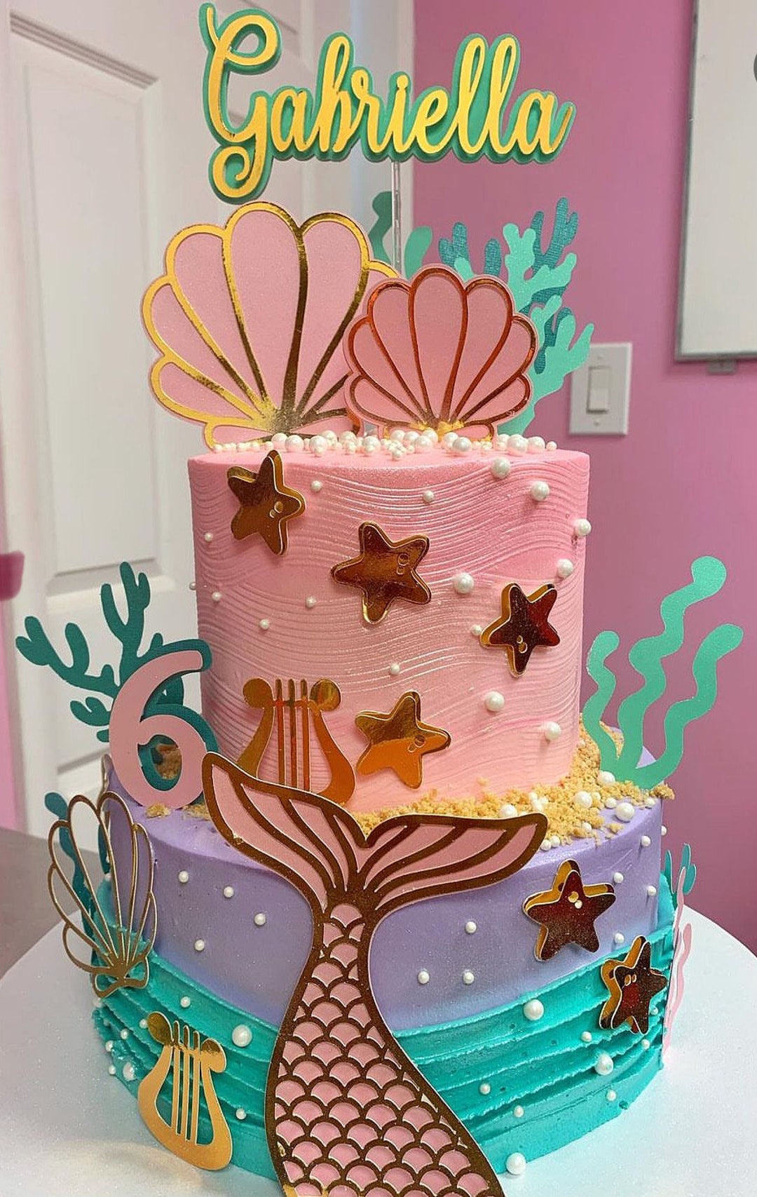 Little Mermaid Theme Cake Topper - Etsy