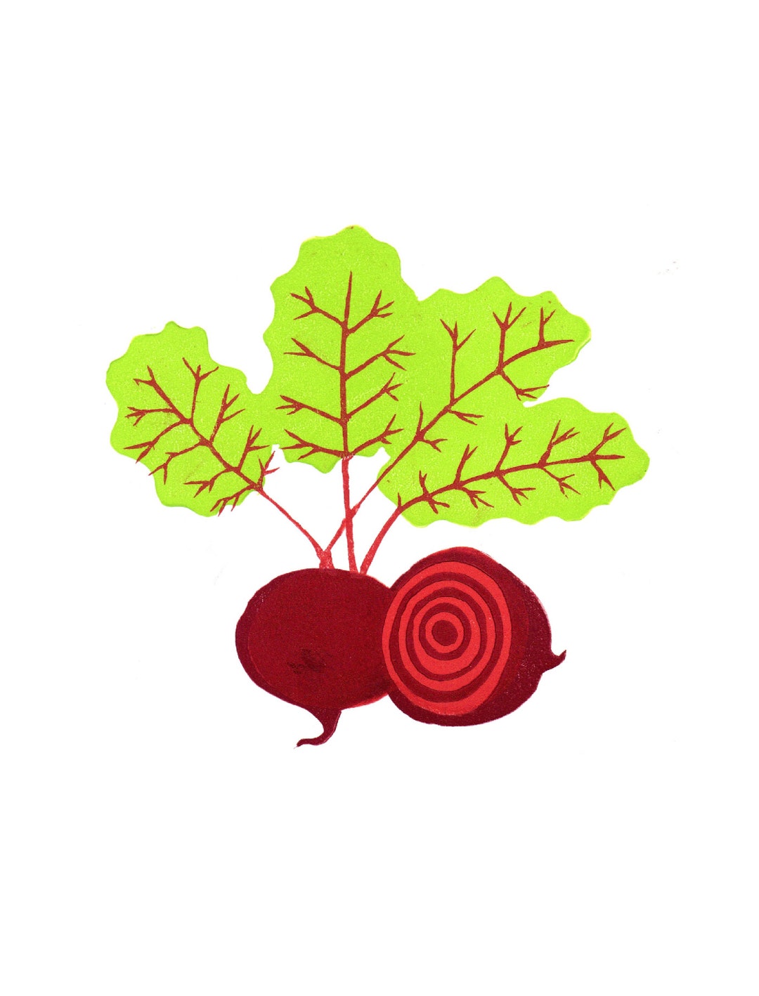 Block Print | Beets | Handmade Original Artwork | Unframed - Etsy