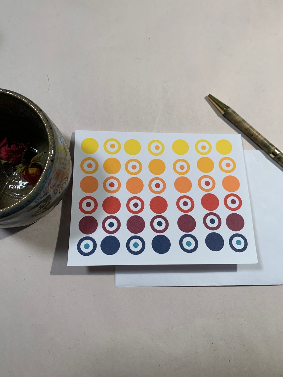 Notecard Dots Blank Cards Original Block Printed Cards - Etsy