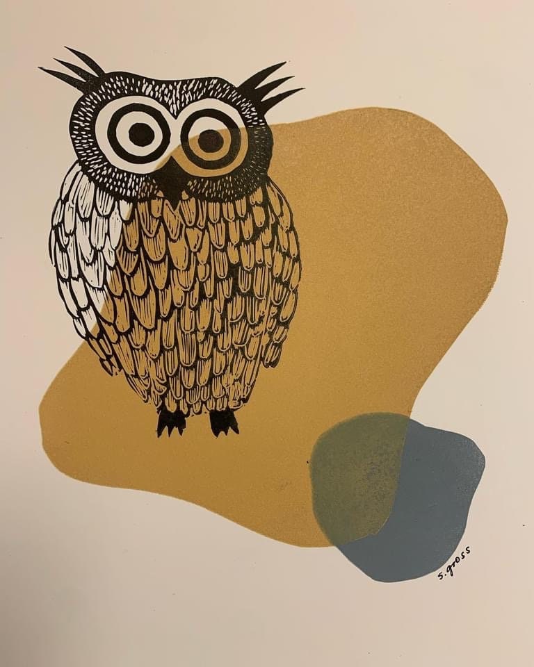 Block Print Rabbit Whale and Owl Original Handmade - Etsy