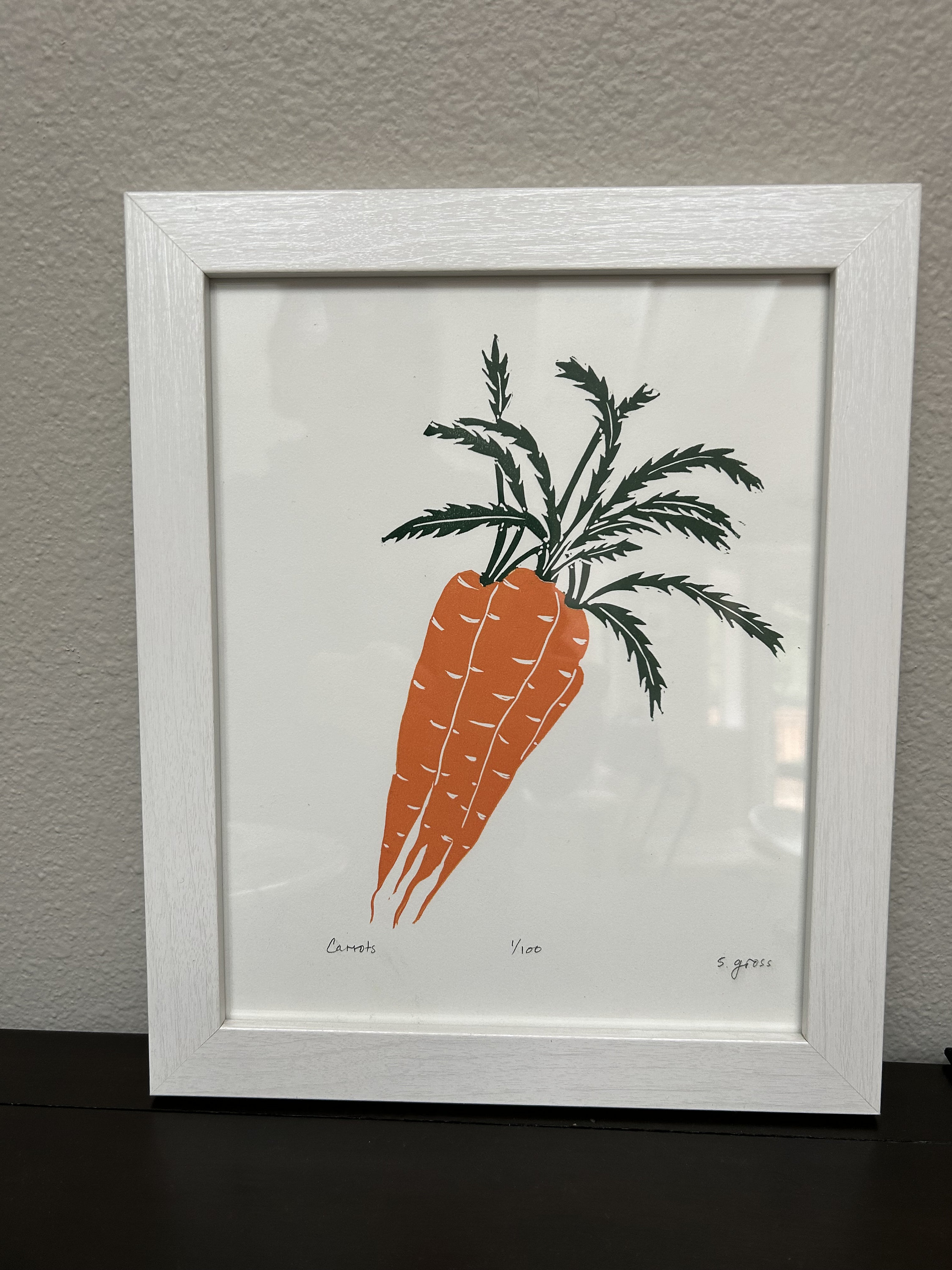 Block Print | Carrots | Handmade Original Artwork | Unframed - Etsy
