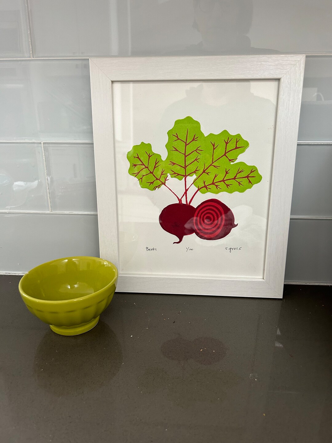 Block Print Beets Handmade Original Artwork Unframed - Etsy