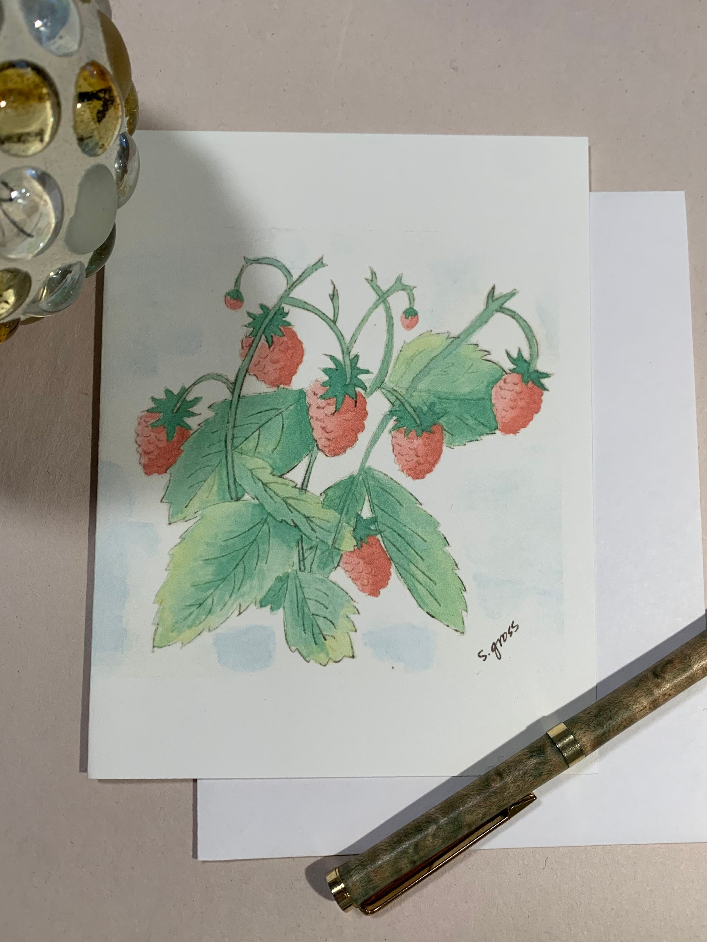 Notecard | Raspberries | Blank Cards | Intaglio Etching Cards - Etsy