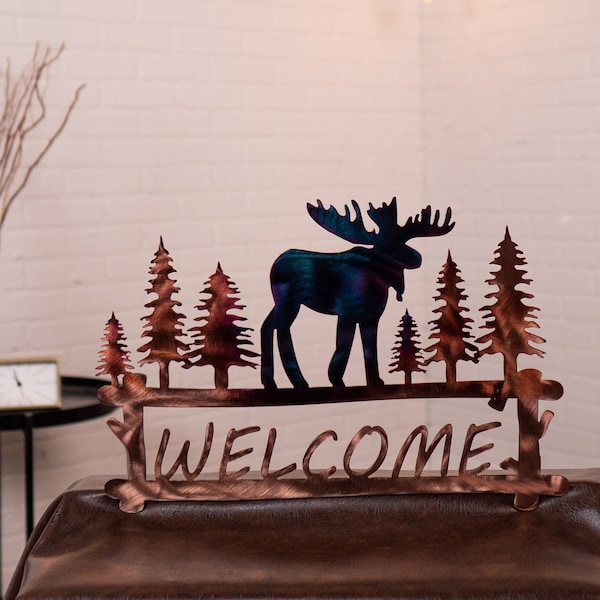 Moose Welcome Sign - Etsy