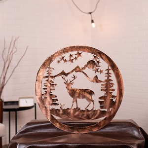 Deer Metal Wildlife Wall Art | Handcrafted on Copper Plated Steel ...