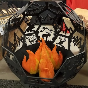 Handcrafted Decorative Round Steel Firepit With Wildlife, Flower or ...