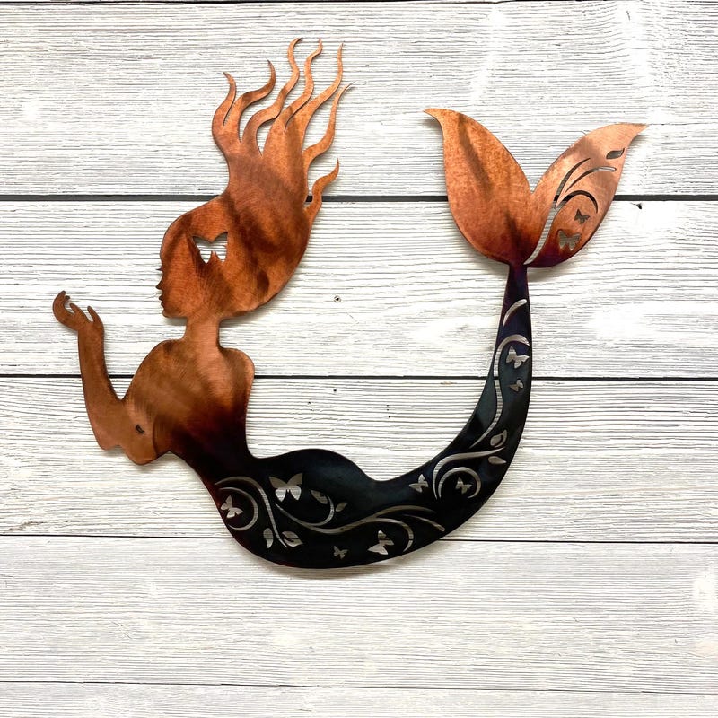 Metal Mermaid Wall Art - Etsy