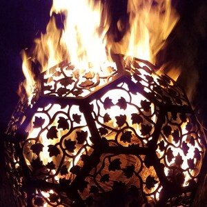 Handcrafted Decorative Round Steel Firepit With Wildlife, Flower or ...