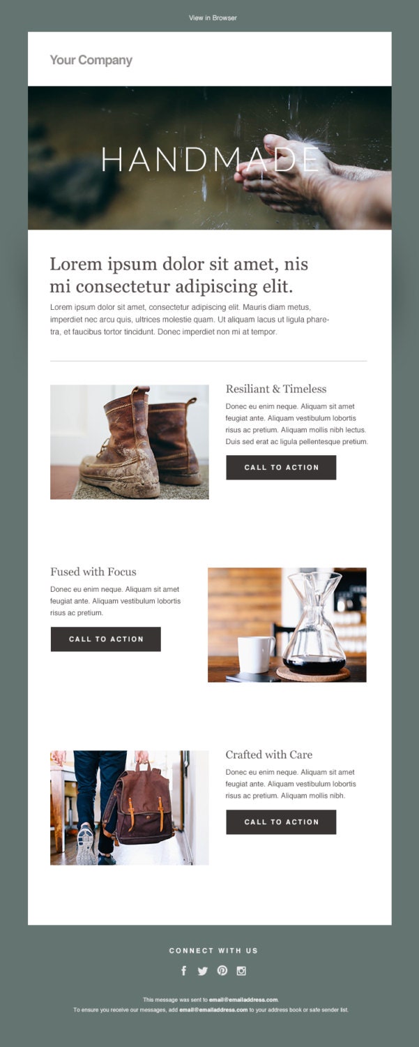Responsive HTML Enewsletter Template - Etsy