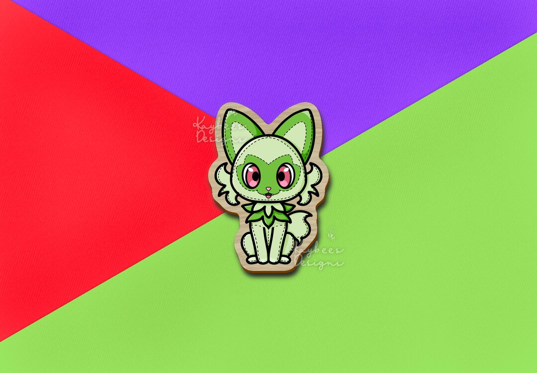Sprigatito Wooden Pin - Etsy