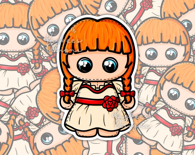 Horror Annabelle Doll Glossy Die Cut Sticker - Etsy
