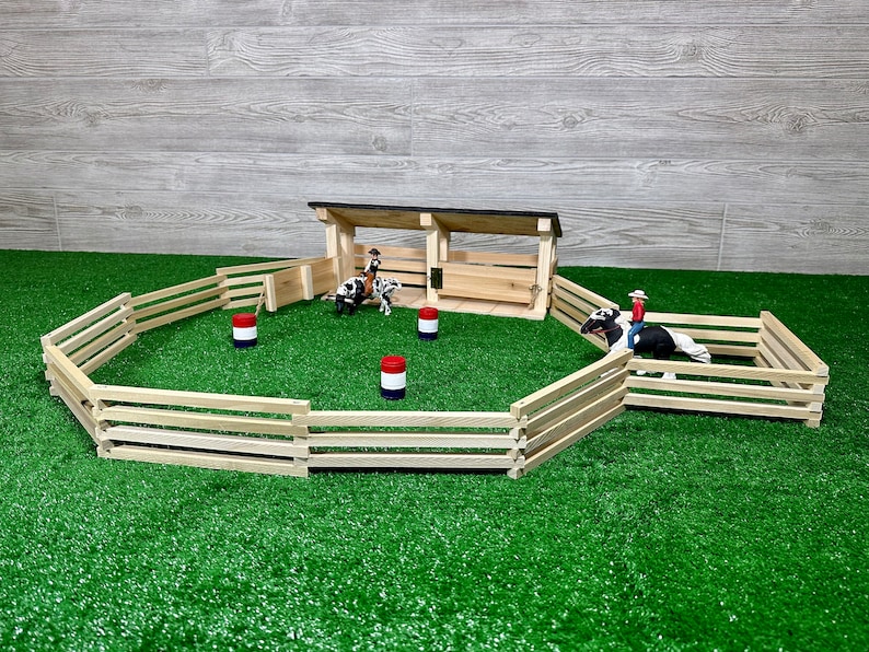 Toy Rodeo Arena With Chutes and Racing Barrels - Etsy