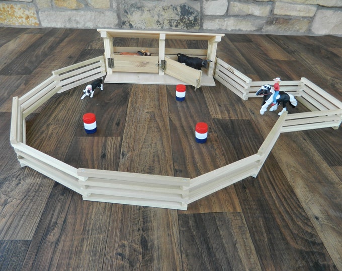 Toy Rodeo Arena With Chutes and Racing Barrels | Etsy