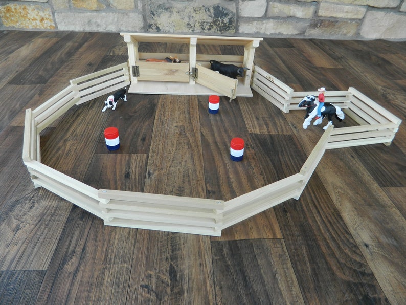 Toy Rodeo Arena with Chutes and Racing Barrels | Etsy