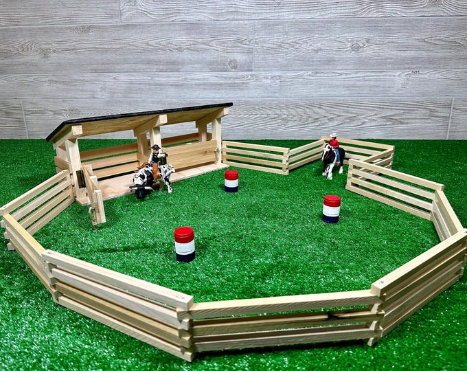 Toy Rodeo Arena With Chutes and Racing Barrels - Etsy